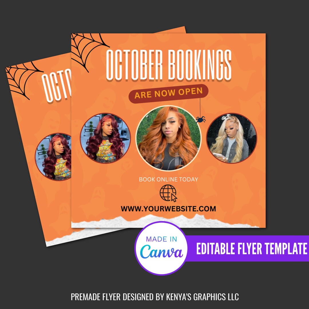Fall Flyer , Fall Flyer Template , Halloween Sale, Wig Flyer , Flyer ...
