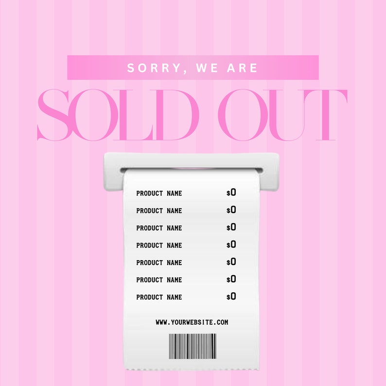 Editable Sold Out Flyer, We Are Sold Out, Diy Sold Out Flyer, We Are ...