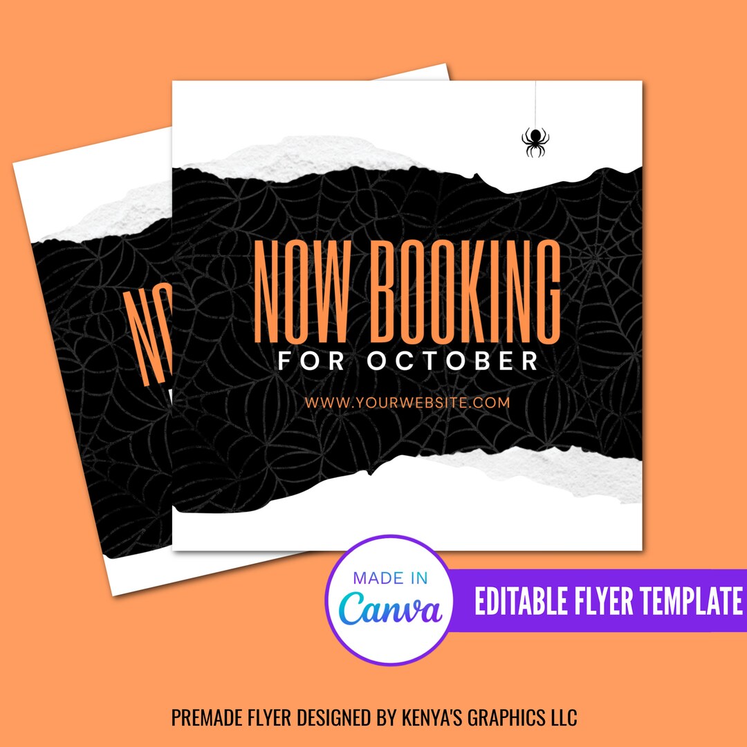 October Flyer, October Booking Flyer, Diy Book Now Flyer, Editable ...