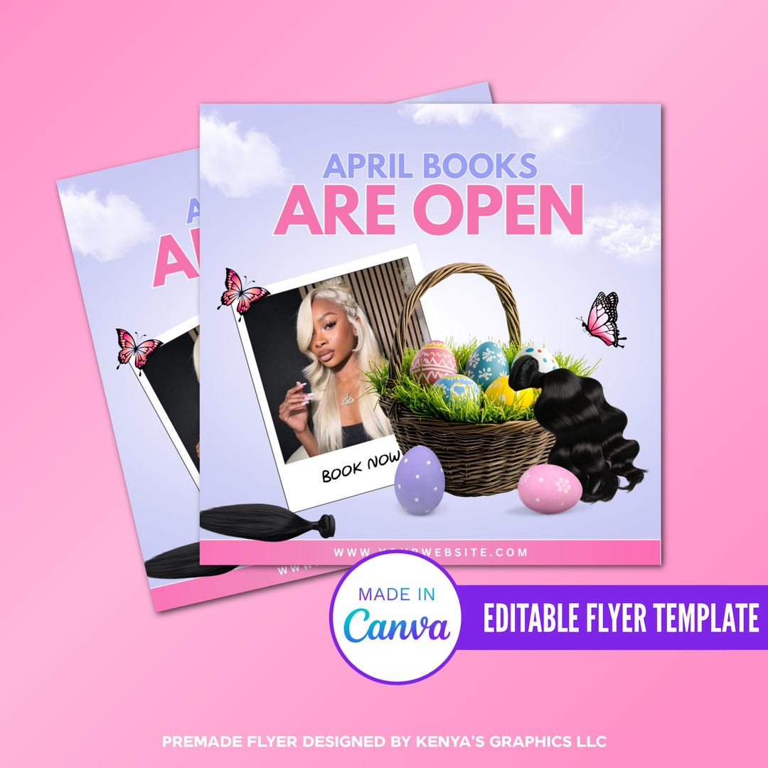 April Booking Flyer, April Booing Flyer Design, Spring Flyer Design ...
