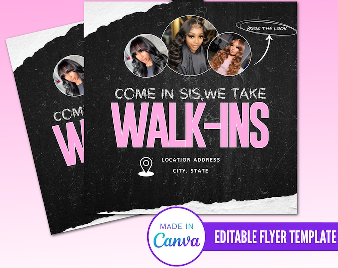 Walk-ins Flyer Editable Canva Template - Etsy