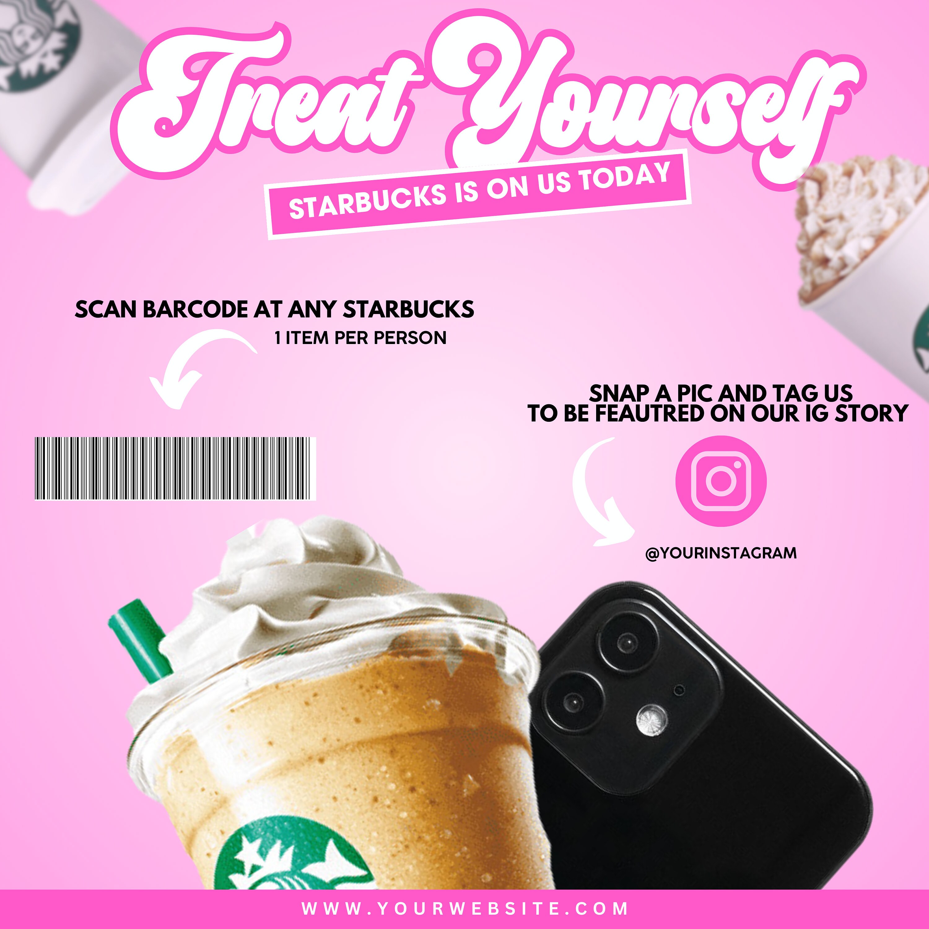 Starbucks Flyer, Starbucks on Us Flyer, Coffee on Us, Starbucks ...