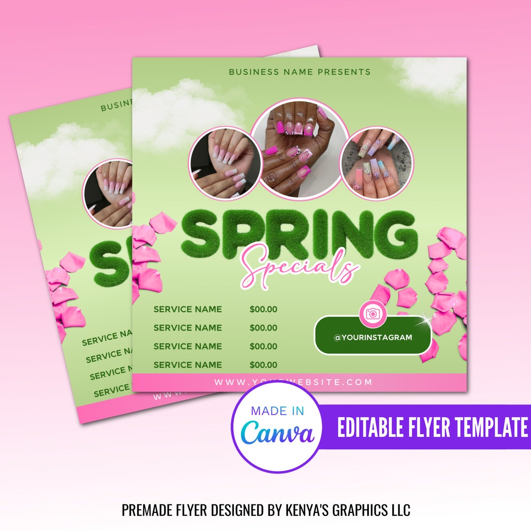 Editable Spring Specials Flyer, Diy Spring Service Flyer, Instagram ...