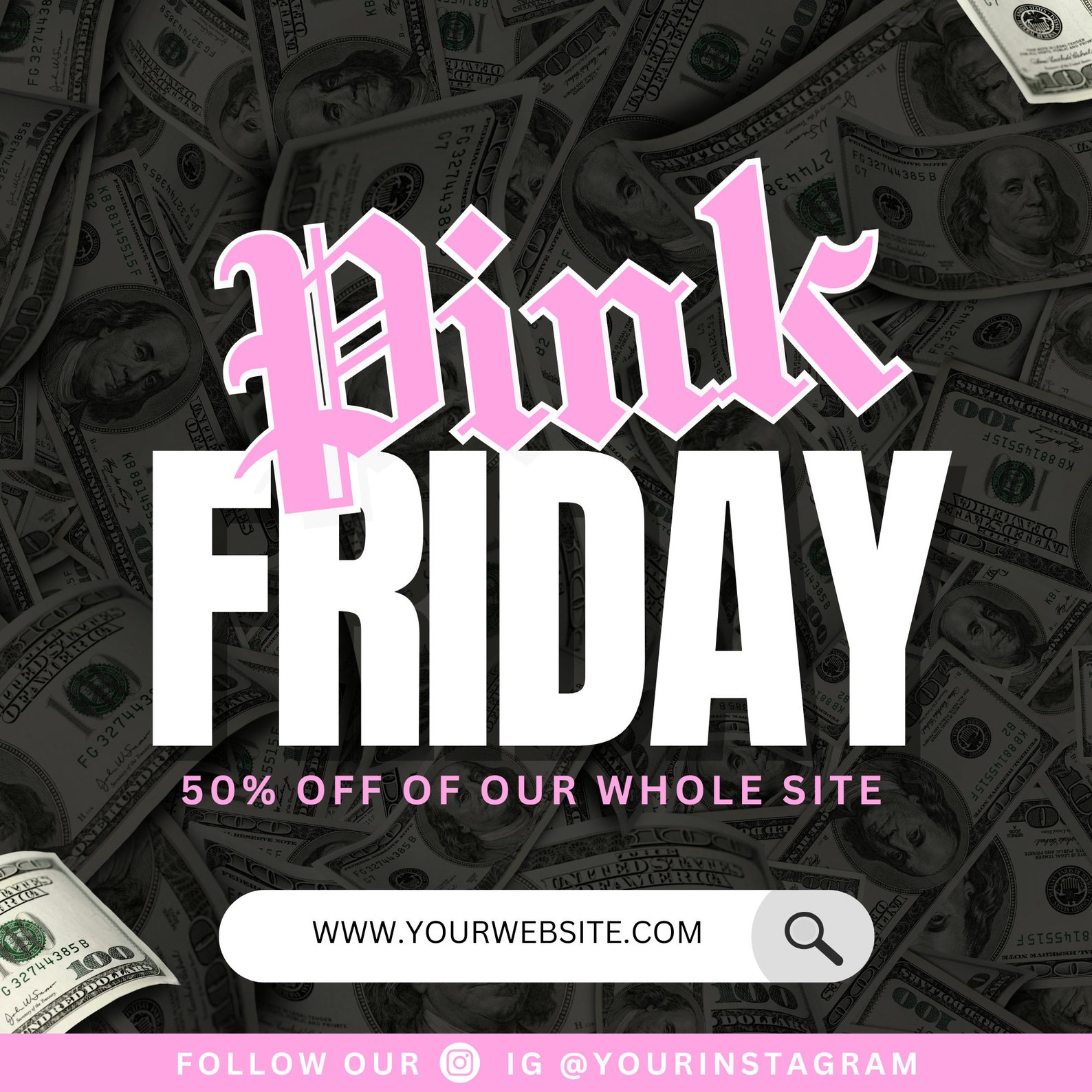 Pink Friday Sale Flyer, Black Friday Sale Flyer, Big Sale Flyer ...