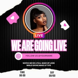 We Are Live Flyer, Diy Instagram Live Flyer, Instagram Live Editable ...