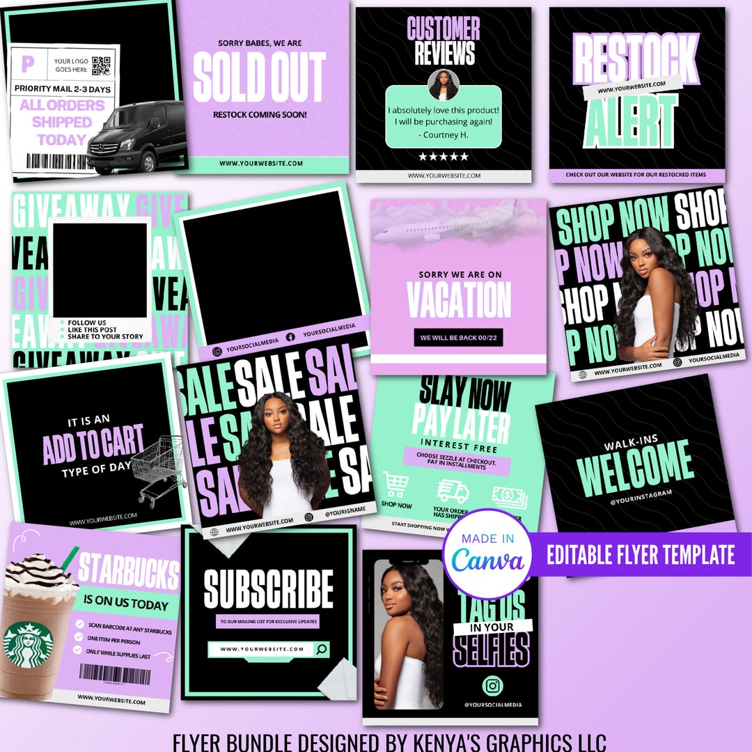 Social Media Post Flyers, Diy Flyers, Beauty Flyers, Flyer Bundle ...