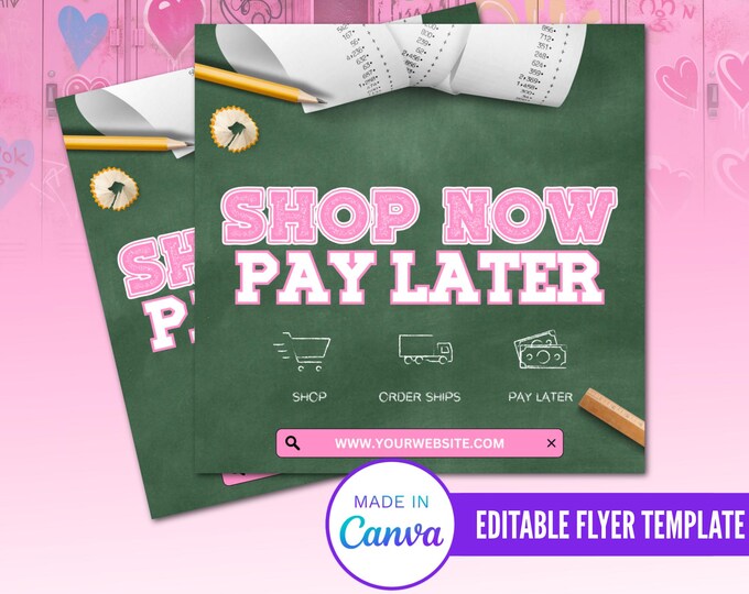 Shop Now Pay Later Flyer, Afterpay Flyer, Editable Flyer, Instagram ...