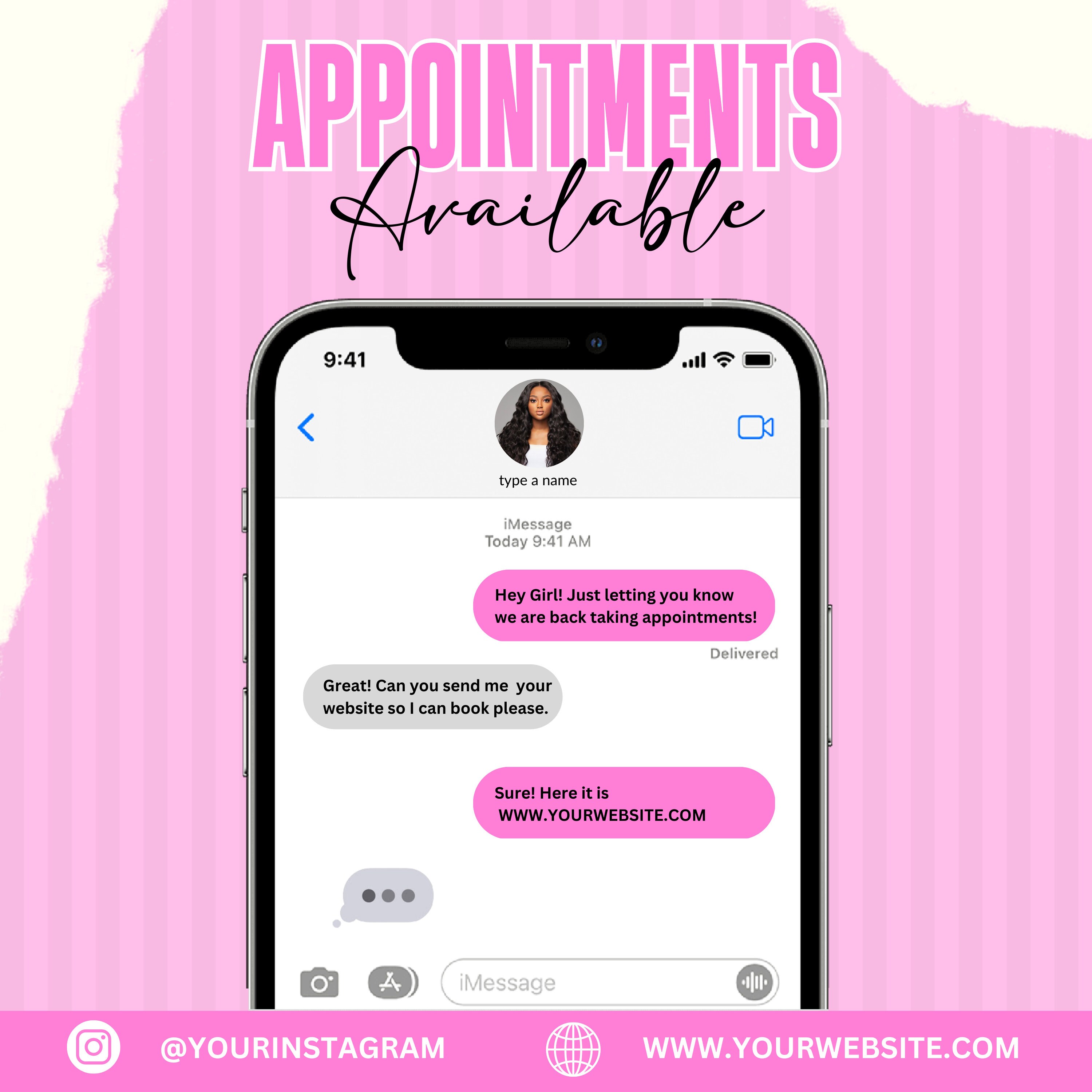 Appointments Available Editable Flyer, Diy Book Now Flyer, Instagram ...