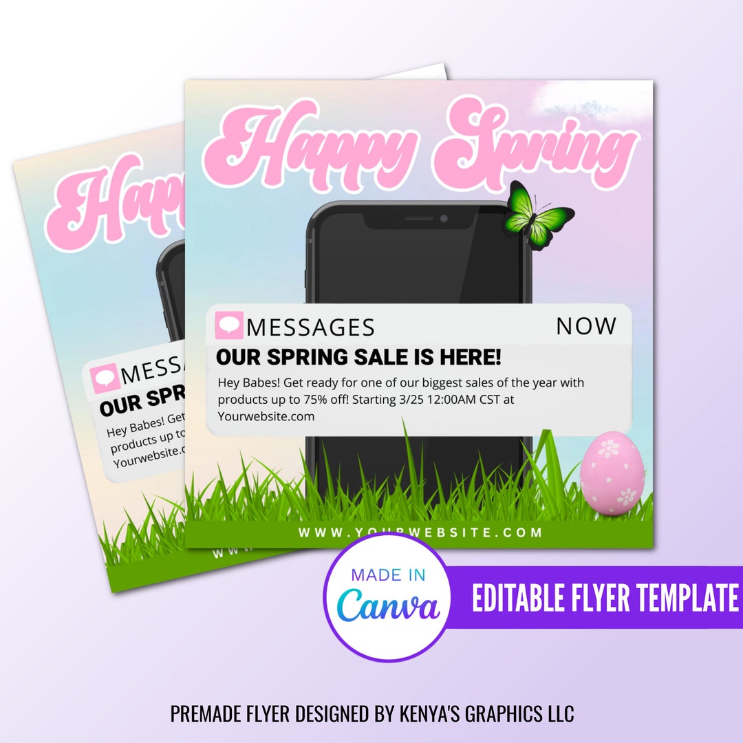 April Booking Text Message Flyer, Editable Text Message Sale Flyer ...