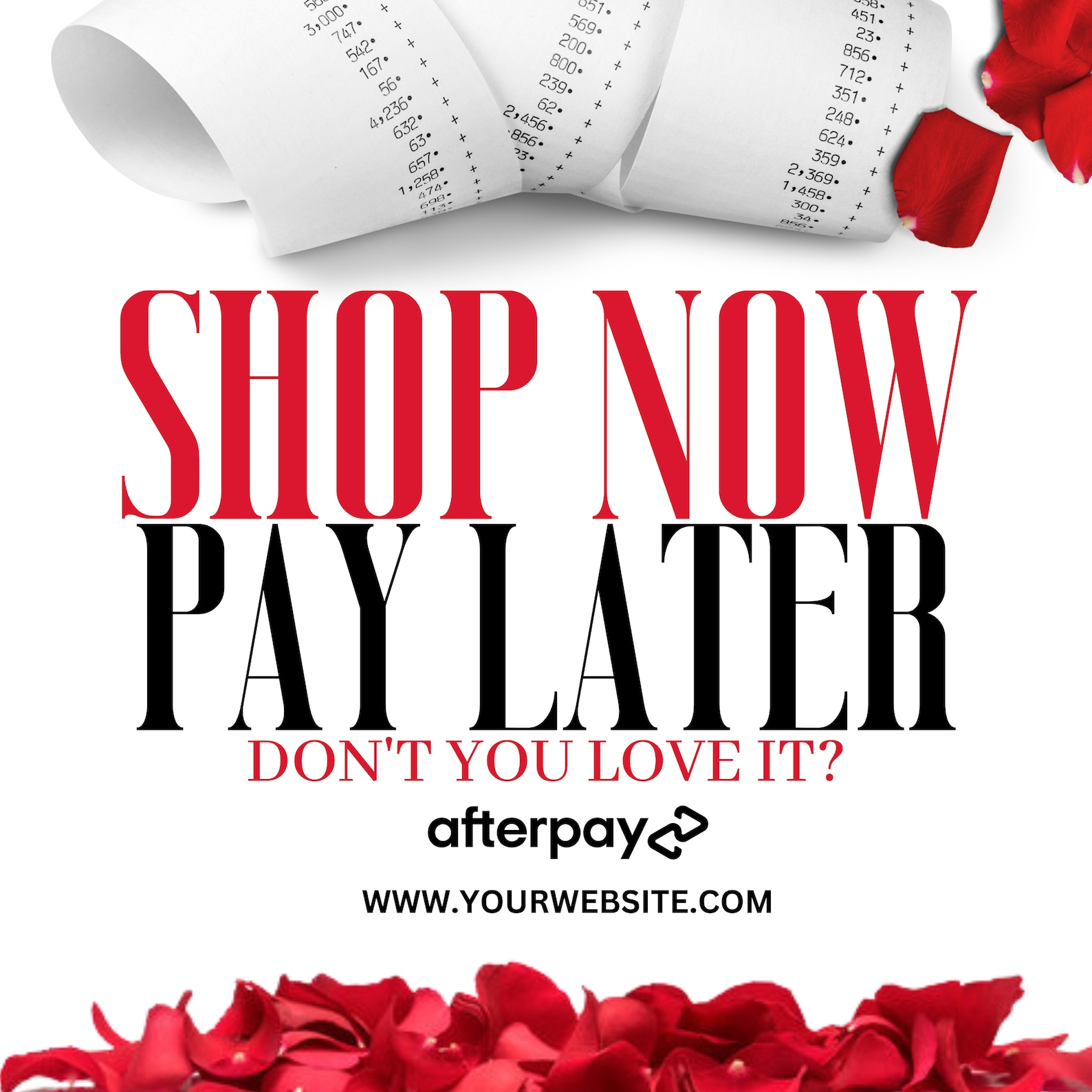 Shop Now Pay Later Flyer, Afterpay Flyer, Valentines Editable Flyer ...