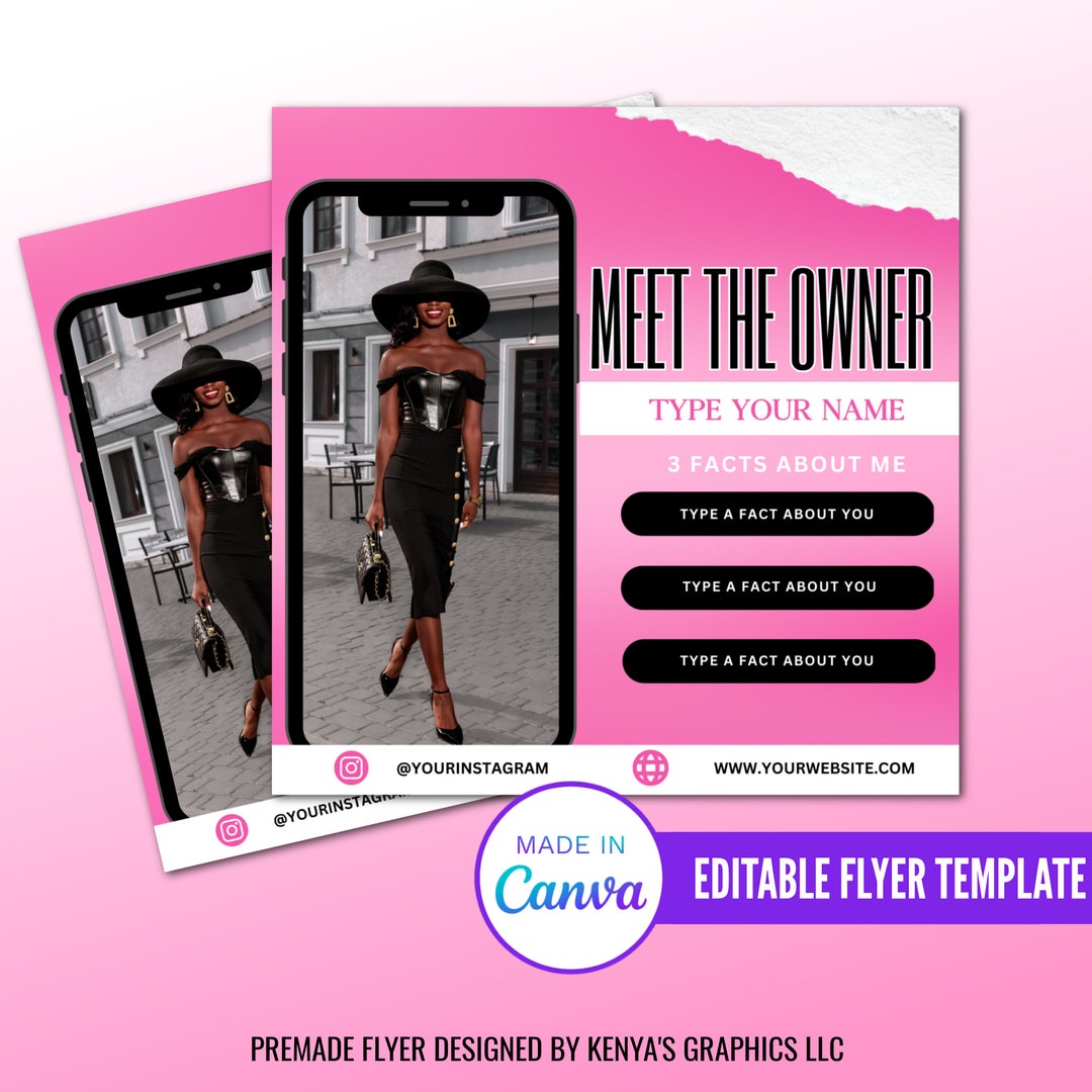 Meet the Owner Flyer, Meet the Ceo Editable Flyer, Instagram Post Flyer ...