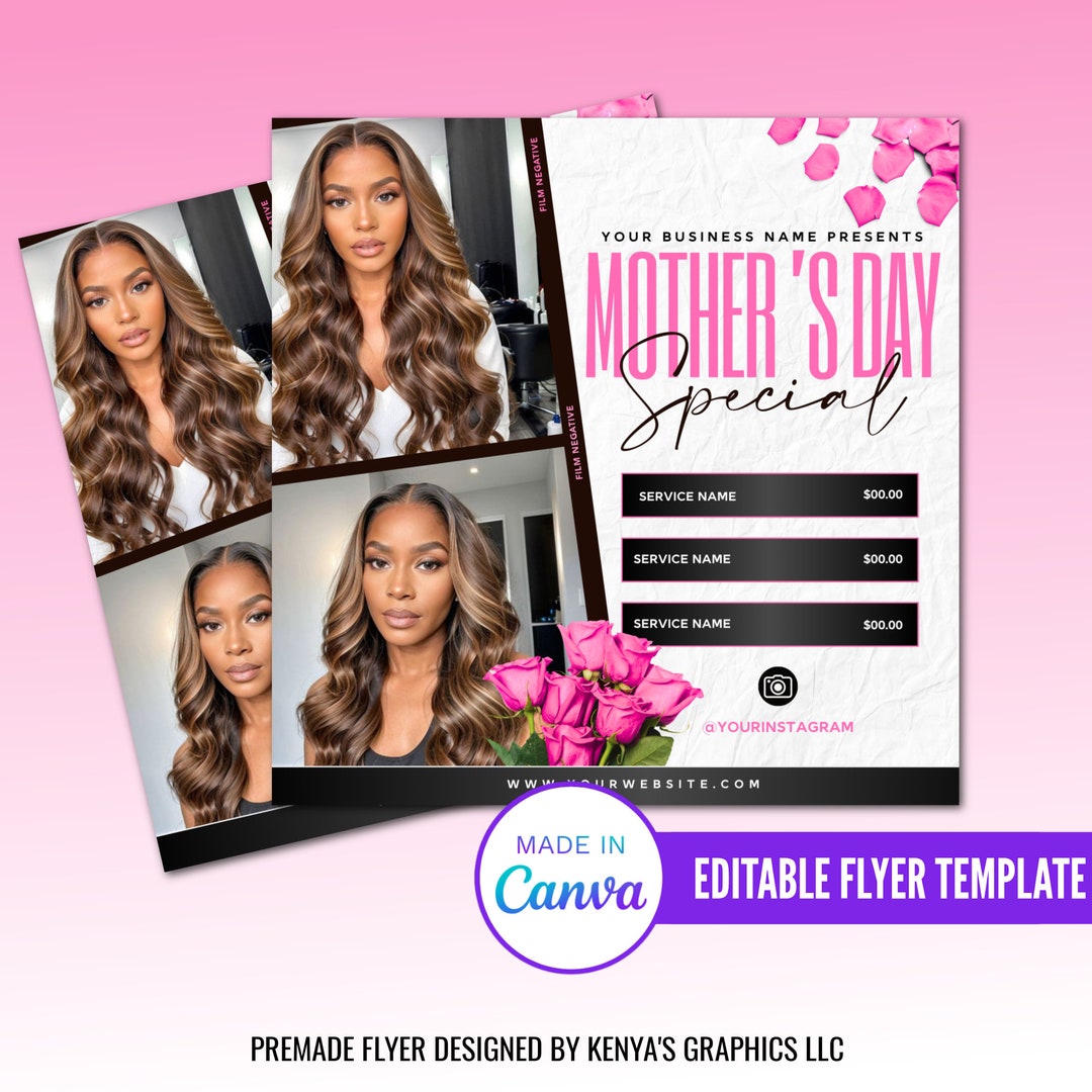 Editable Mother's Day Sale Flyer, Mother's Day Flyer, Diy Service Flyer ...
