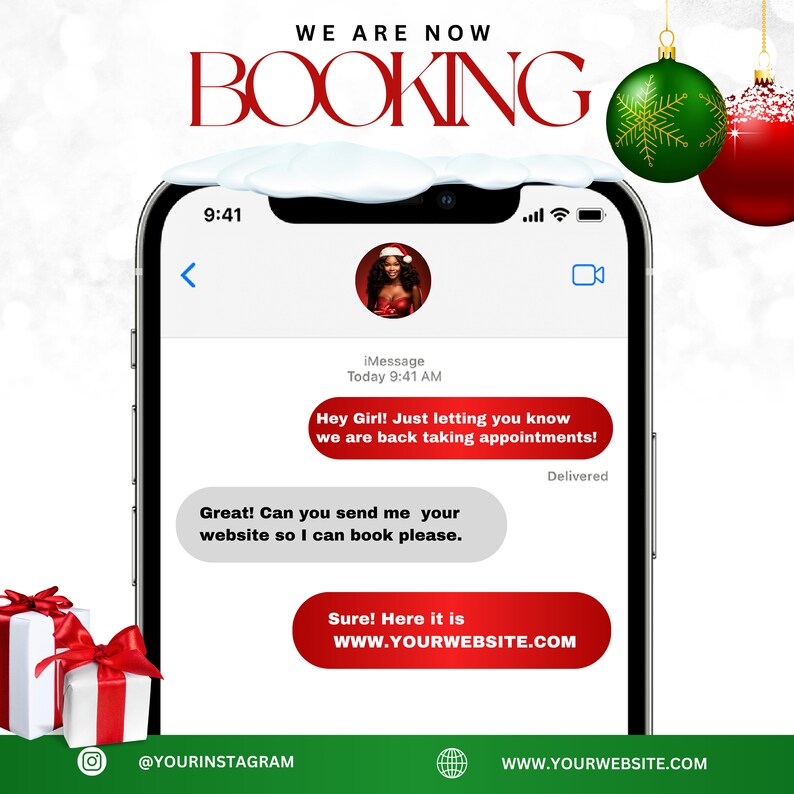 Now Booking for December Flyer iPhone Text Message Flyer - Etsy