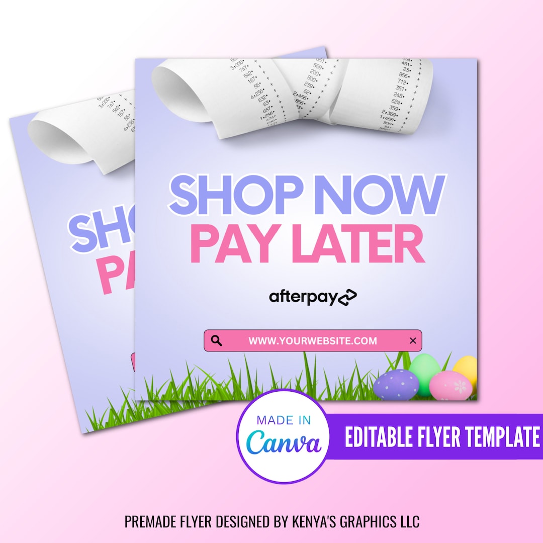 Shop Now Pay Later Flyer, Afterpay Flyer, Editable Flyer, Instagram ...