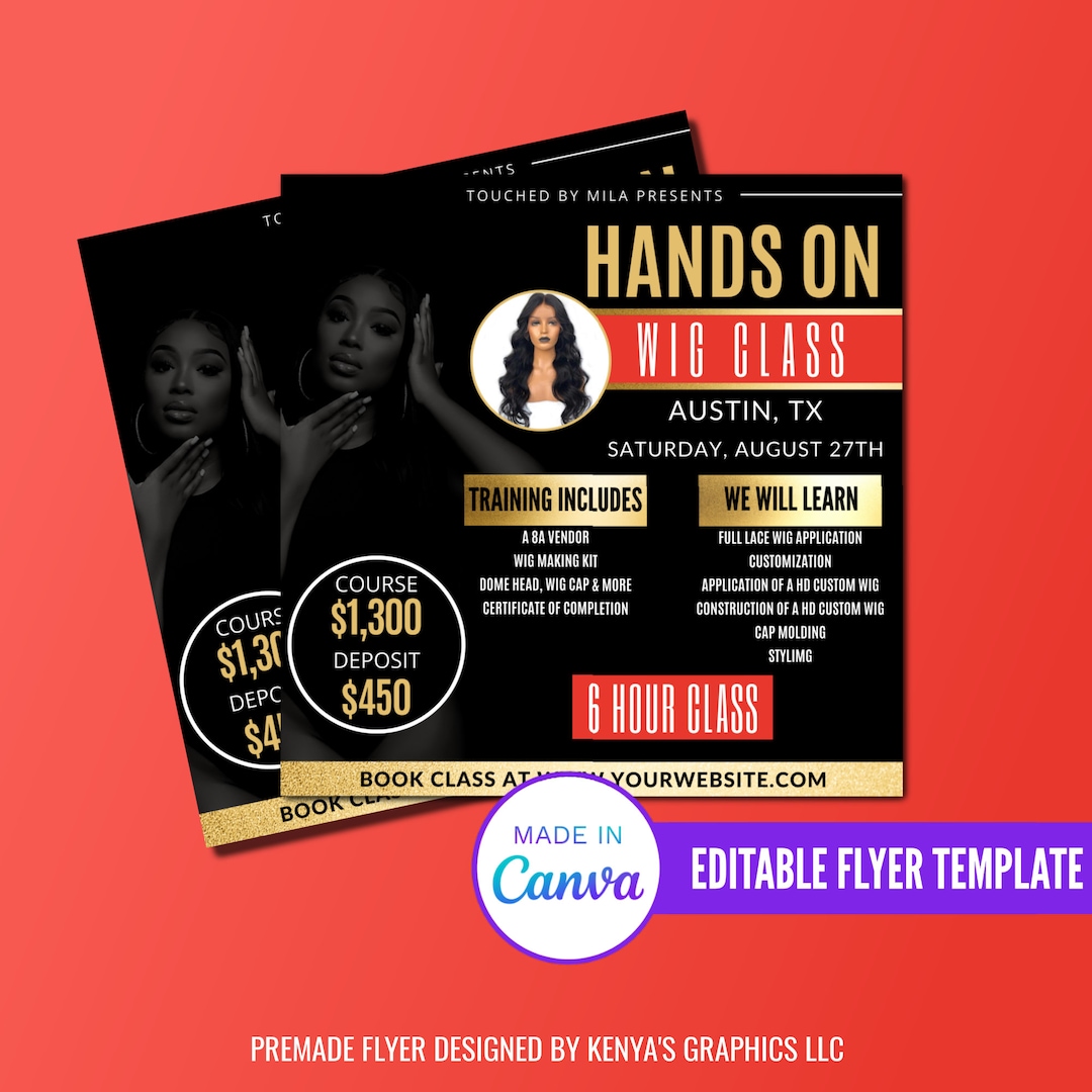 Diy Hair Flyer, Diy Wig Class Flyer, Hair Price List Flyer, Wig Class ...