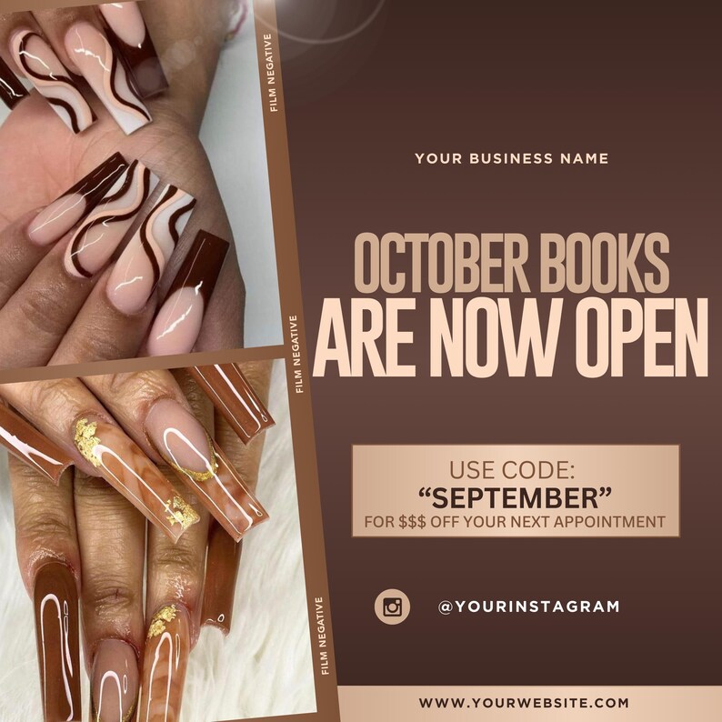 Now Booking Flyer, Editable October Books Are Now Open Flyer, Diy Now ...
