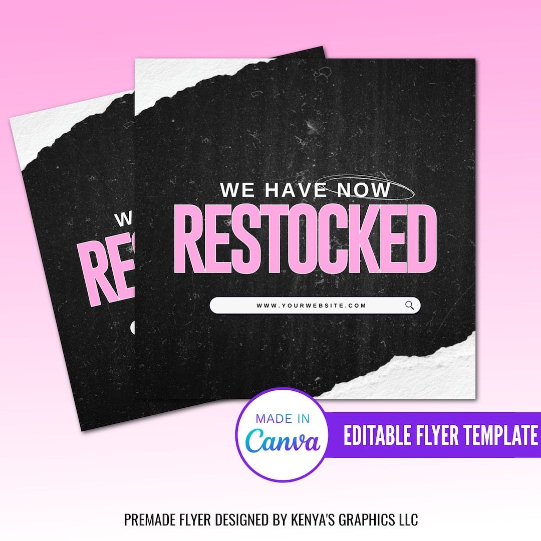 We Have Restocked Flyer, Diy Now Restocked Flyer, Editable Restocked ...
