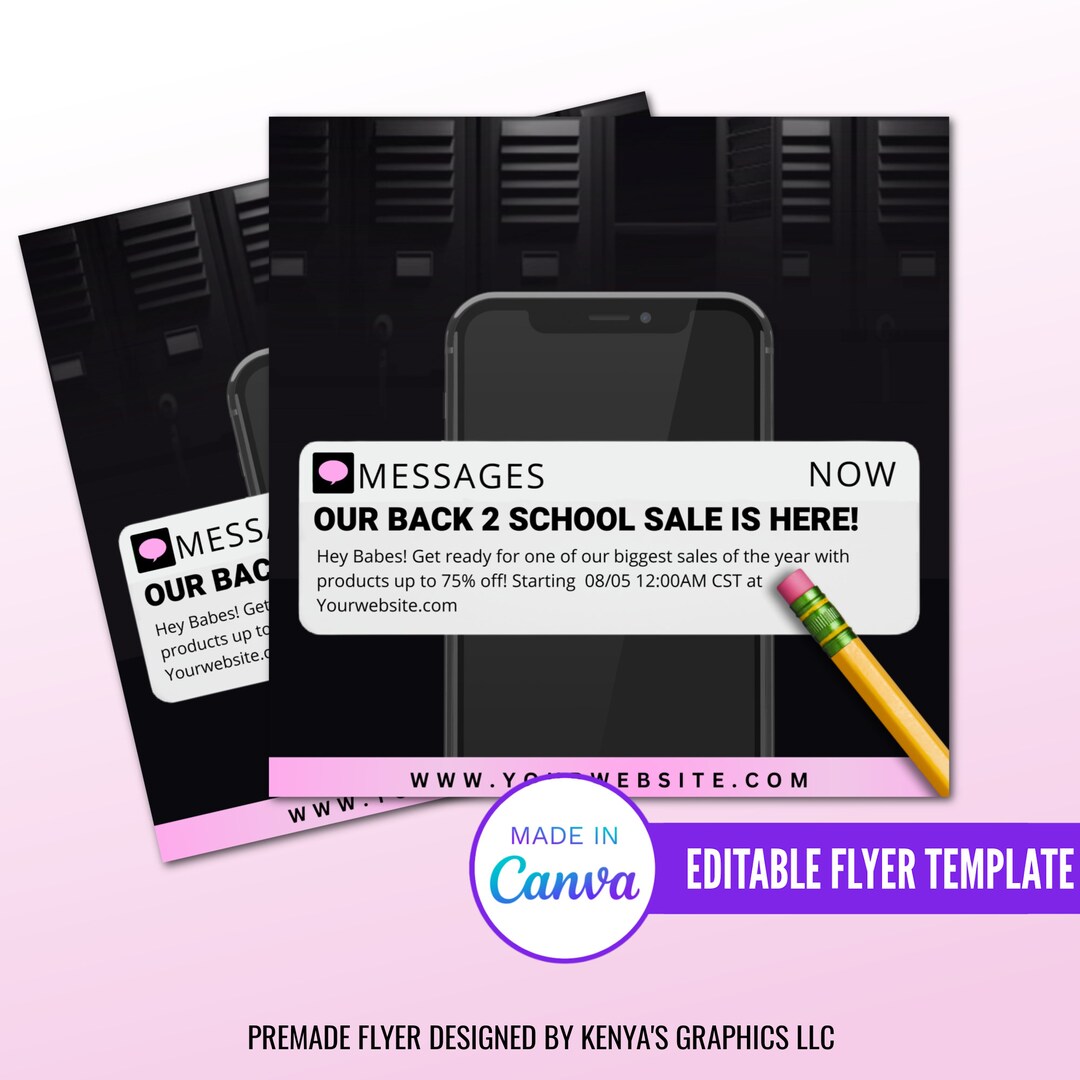 Back to School Text Flyer, Shop Now Flyer, Editable Business Flyer, Diy ...