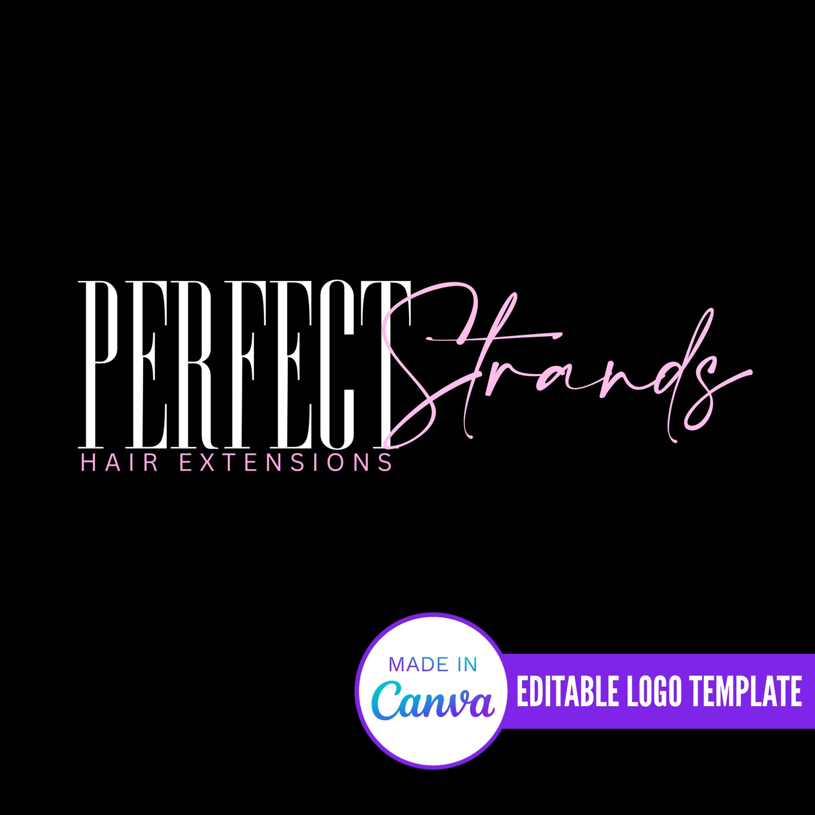 Diy Text Based Editable Logo Beauty Logo Hair Editable Logo - Etsy