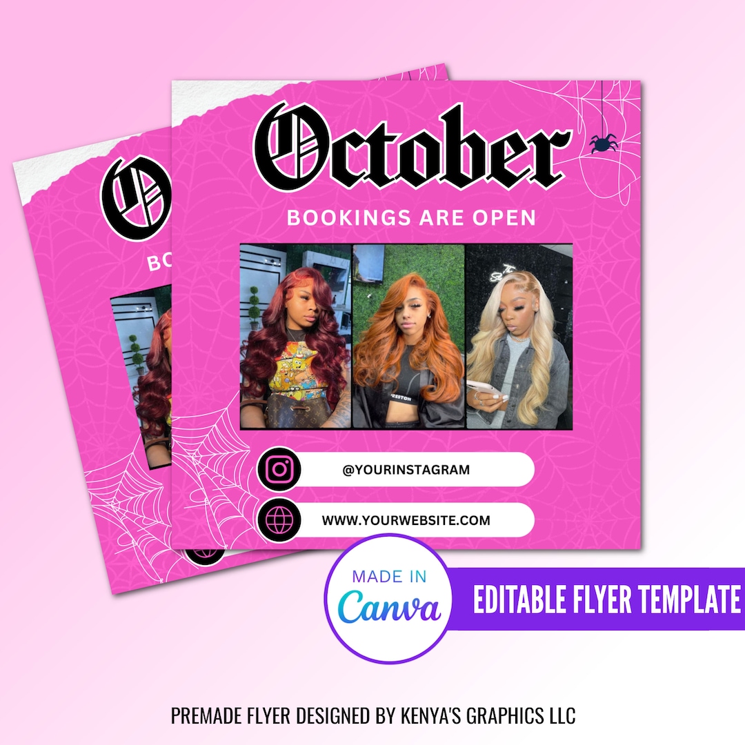 October Flyer , Fall Flyer Template , Halloween Sale, Wig Flyer , Flyer ...