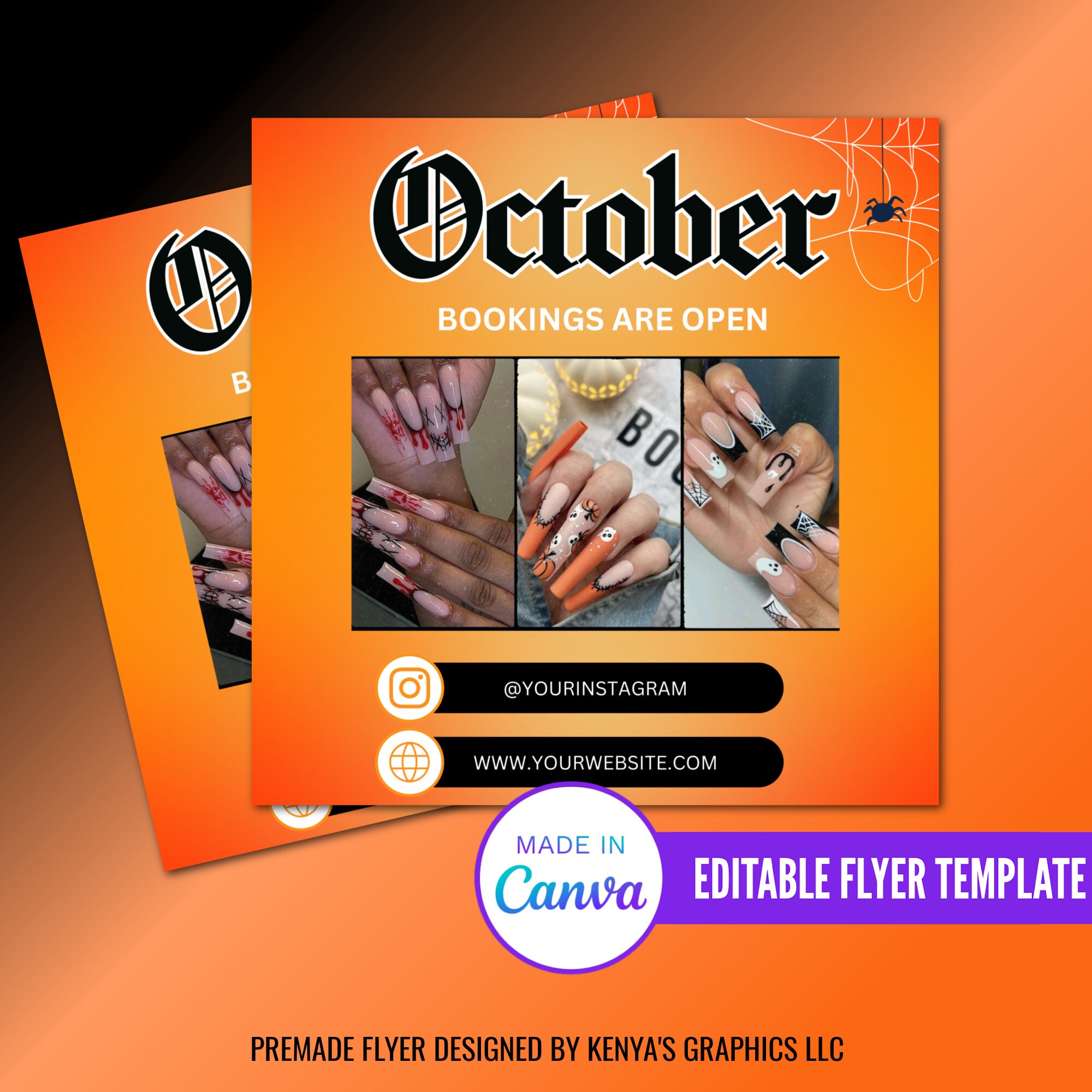 October Flyer , Fall Flyer Template , Halloween Sale, Wig Flyer , Flyer ...