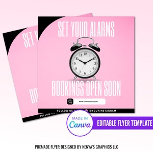 Booking Soon Flyer, Editiable Booking Flyer, Instagram Post Flyer, Diy ...