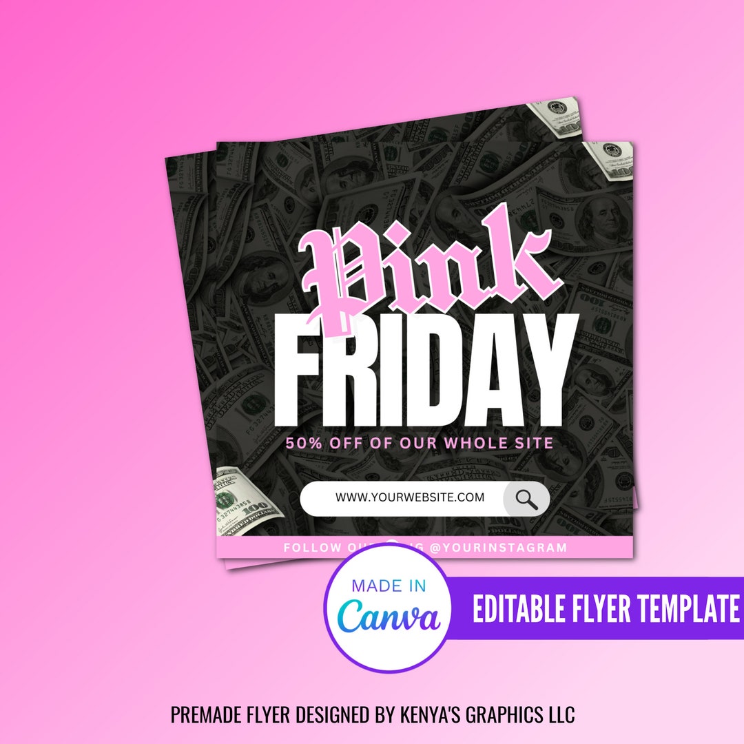 Pink Friday Sale Flyer, Black Friday Sale Flyer, Big Sale Flyer ...