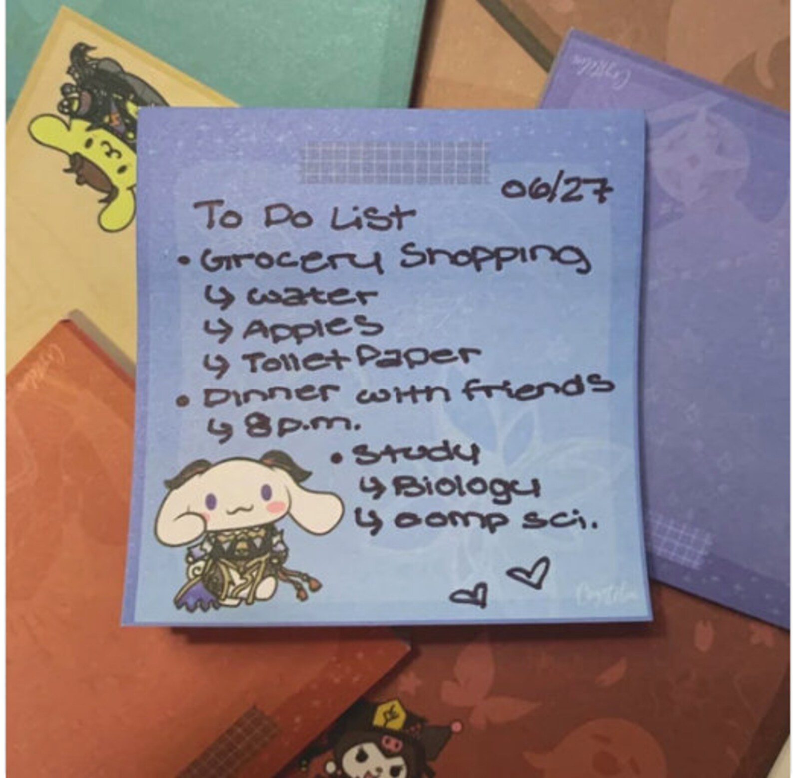 Genshin Impact Themed Sticky Notes | 3”x3” Squared 50 Sheets Notepads ...