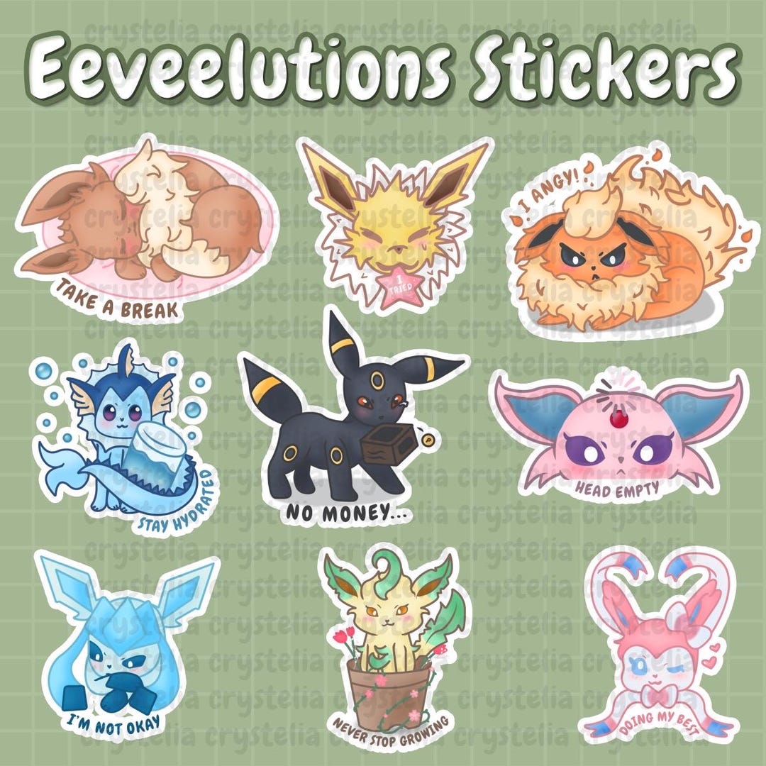 Pokemon Eeveelutions Stickers - Etsy