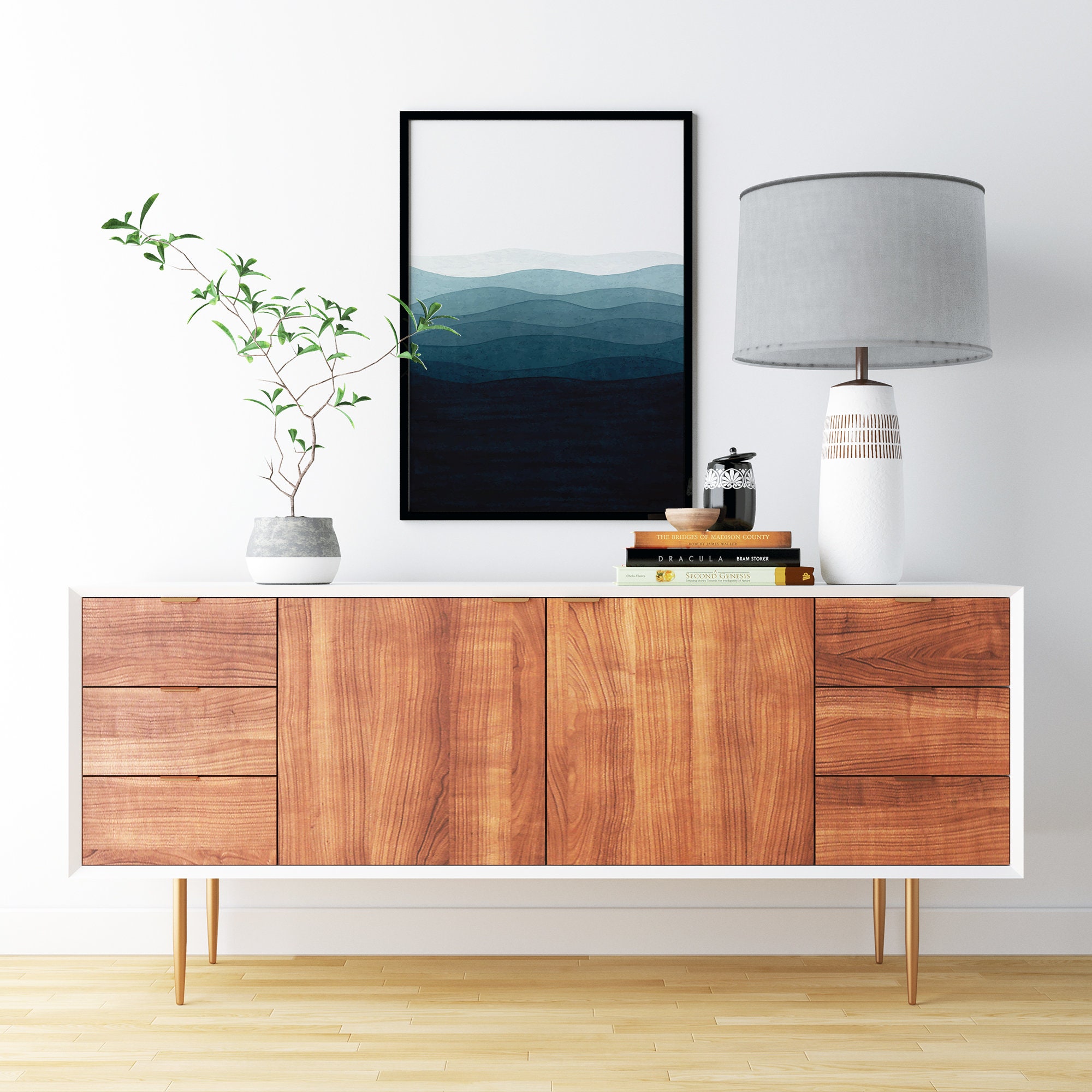 Sea Waves Watercolor / Ocean Poster Illustration / Large - Etsy