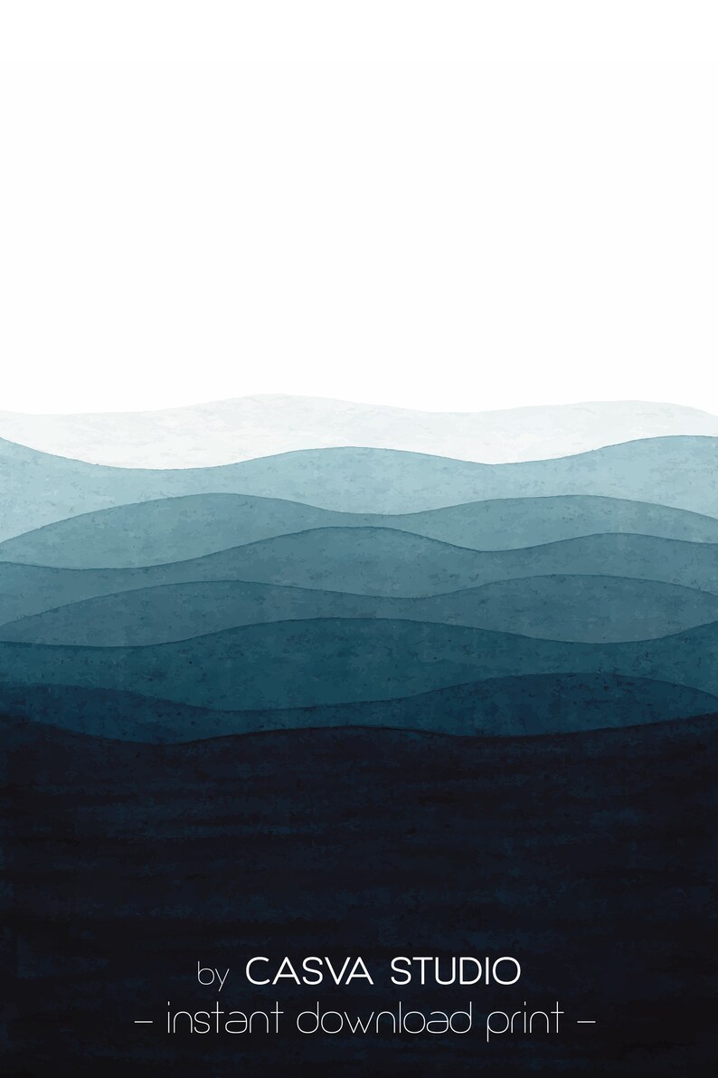 Sea Waves Watercolor / Ocean Poster Illustration / Large - Etsy