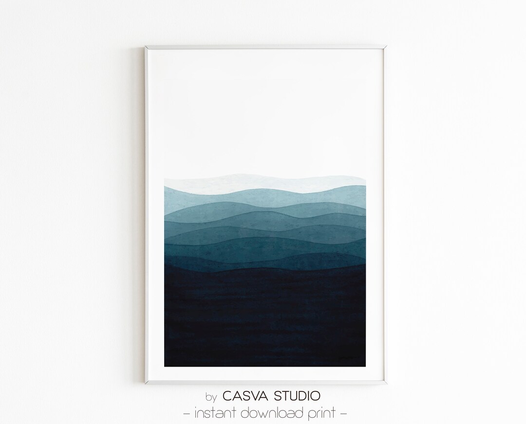 Sea Waves Watercolor / Ocean Poster Illustration / Large - Etsy