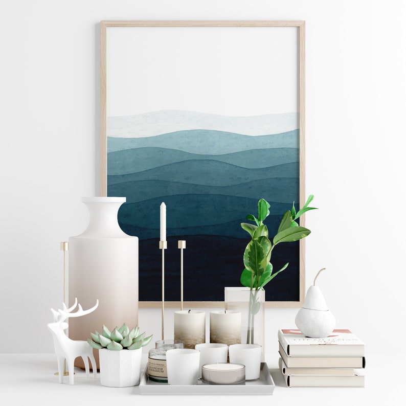 Sea Waves Watercolor / Ocean Poster Illustration / Large - Etsy