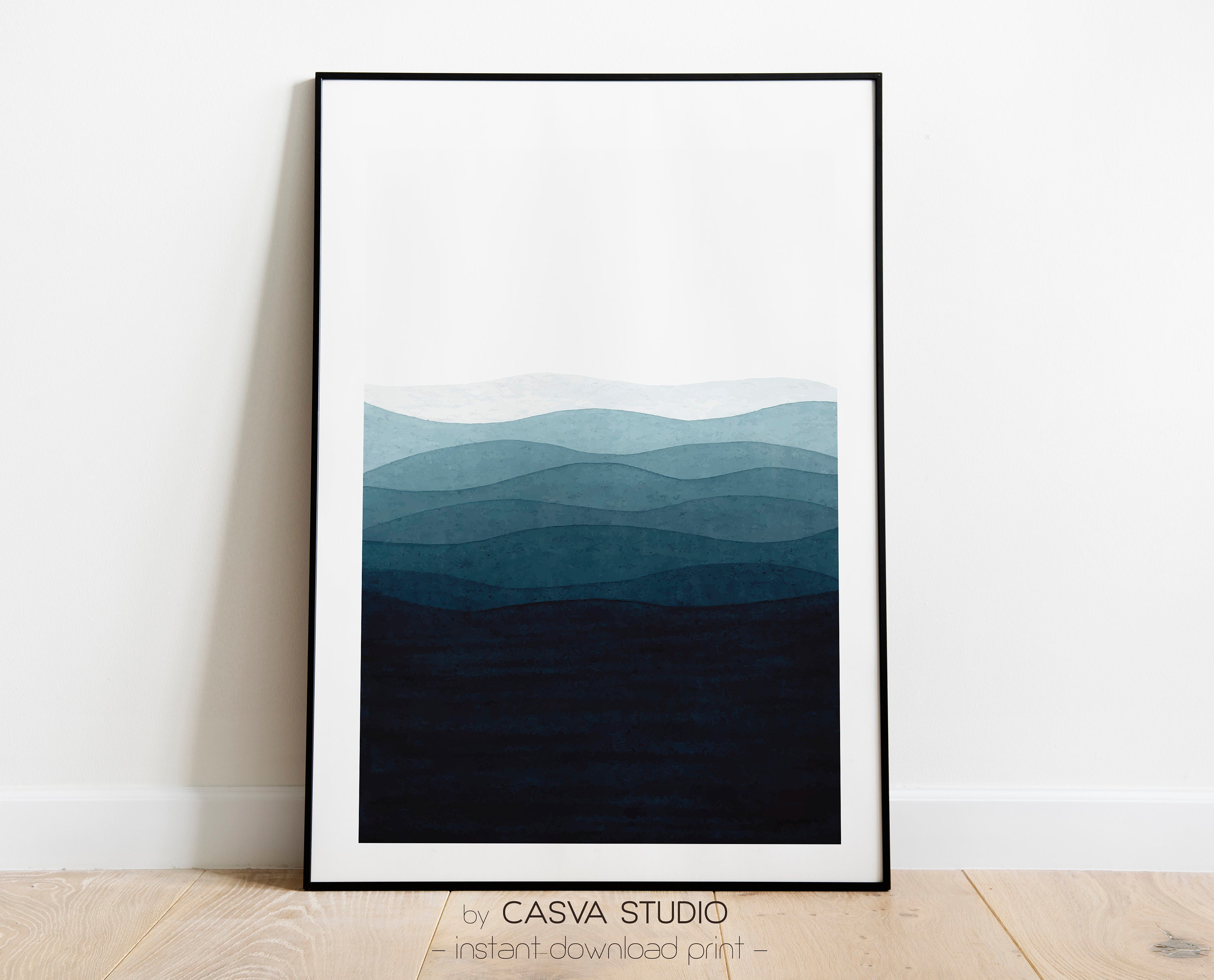 Sea Waves Watercolor / Ocean Poster Illustration / Large - Etsy