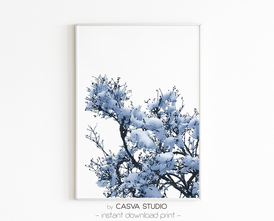 Winter Tree Branch / Snow and Plants / Winter Landscape / - Etsy