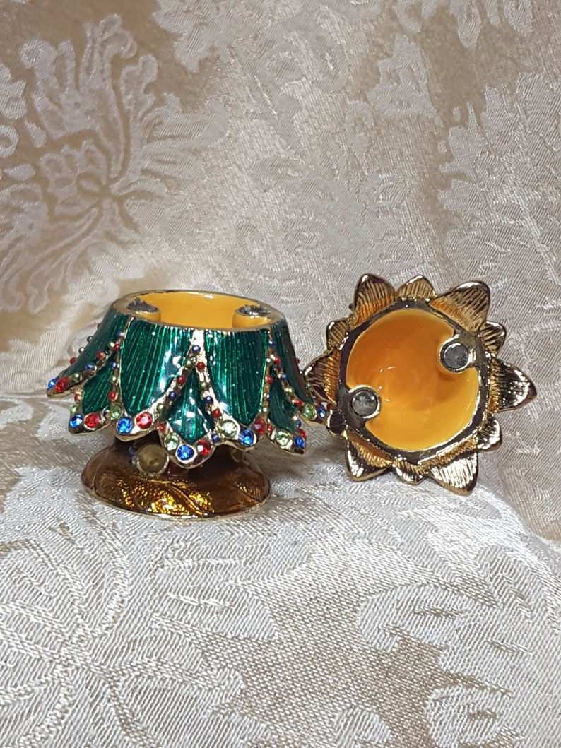 Nobility Christmas Tree Trinket Box Enameled With Bright Rhinestones ...