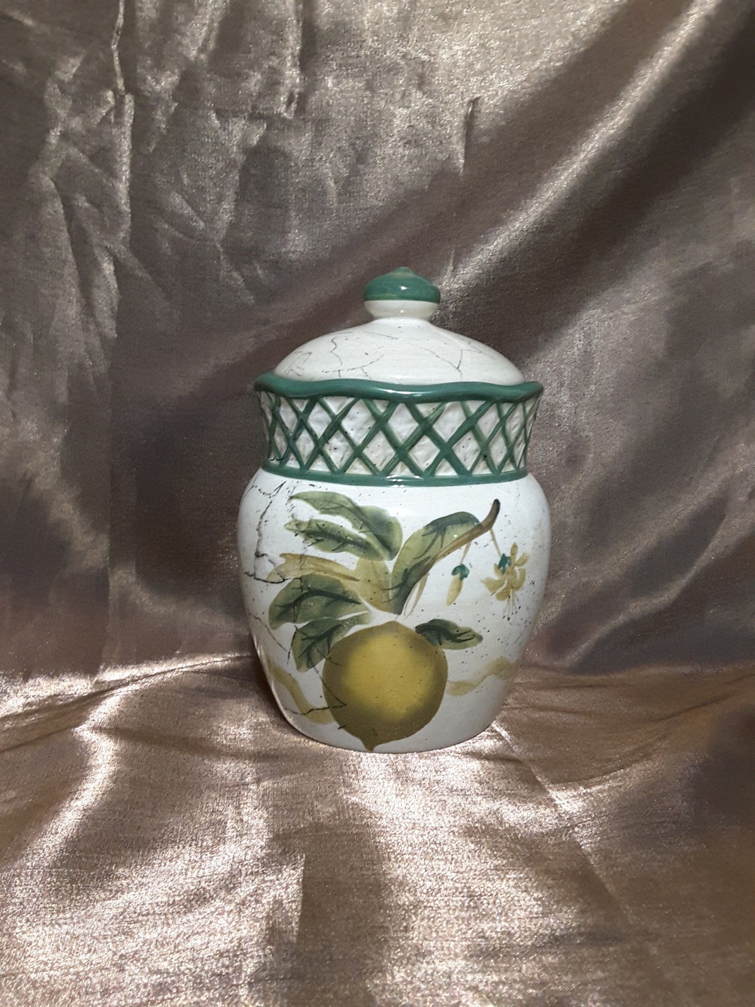 Ceramic Cannister Cookie Jar Certified International Cornucopia Design ...