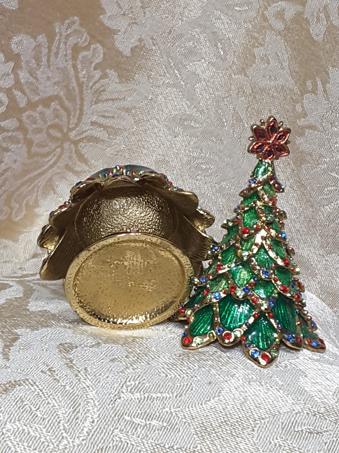 Nobility Christmas Tree Trinket Box Enameled With Bright Rhinestones ...