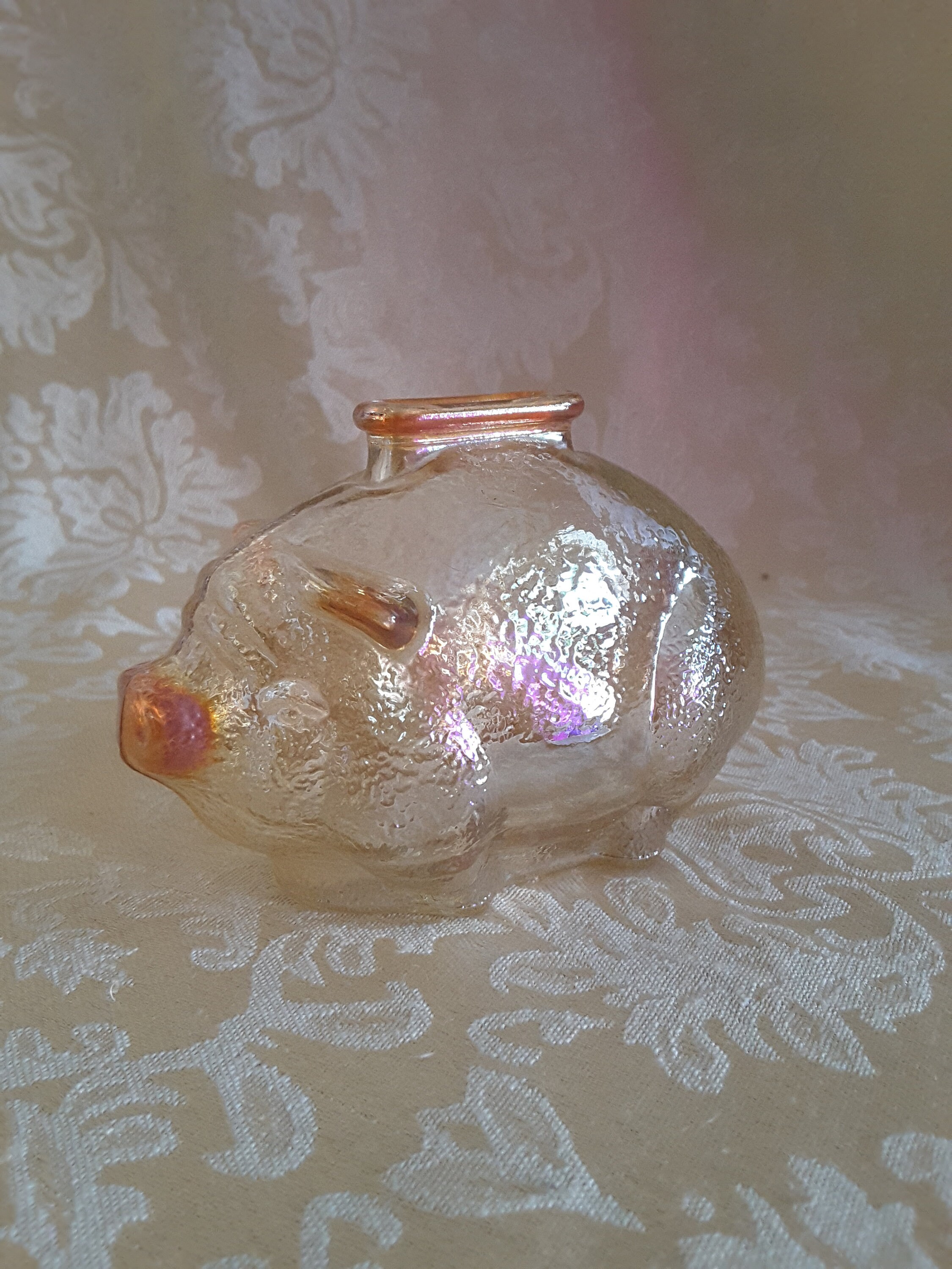 Carnival Glass Small Glass Piggy Bank Marigold Carnival Glass Anchor ...