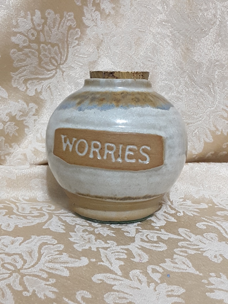 Vintage Dr. Brophy's Word Jar 1991 Stoneware "worries" - Etsy