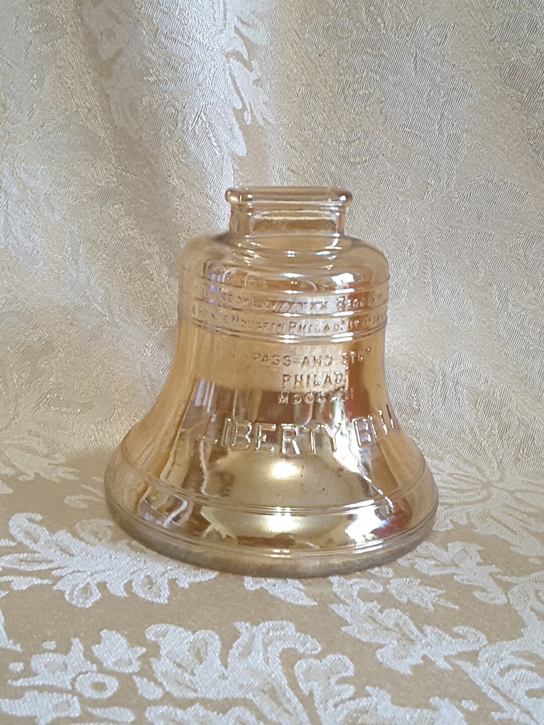 Carnival Glass Liberty Bell Bank "a Penny Saved is A Penny Earned" - Etsy
