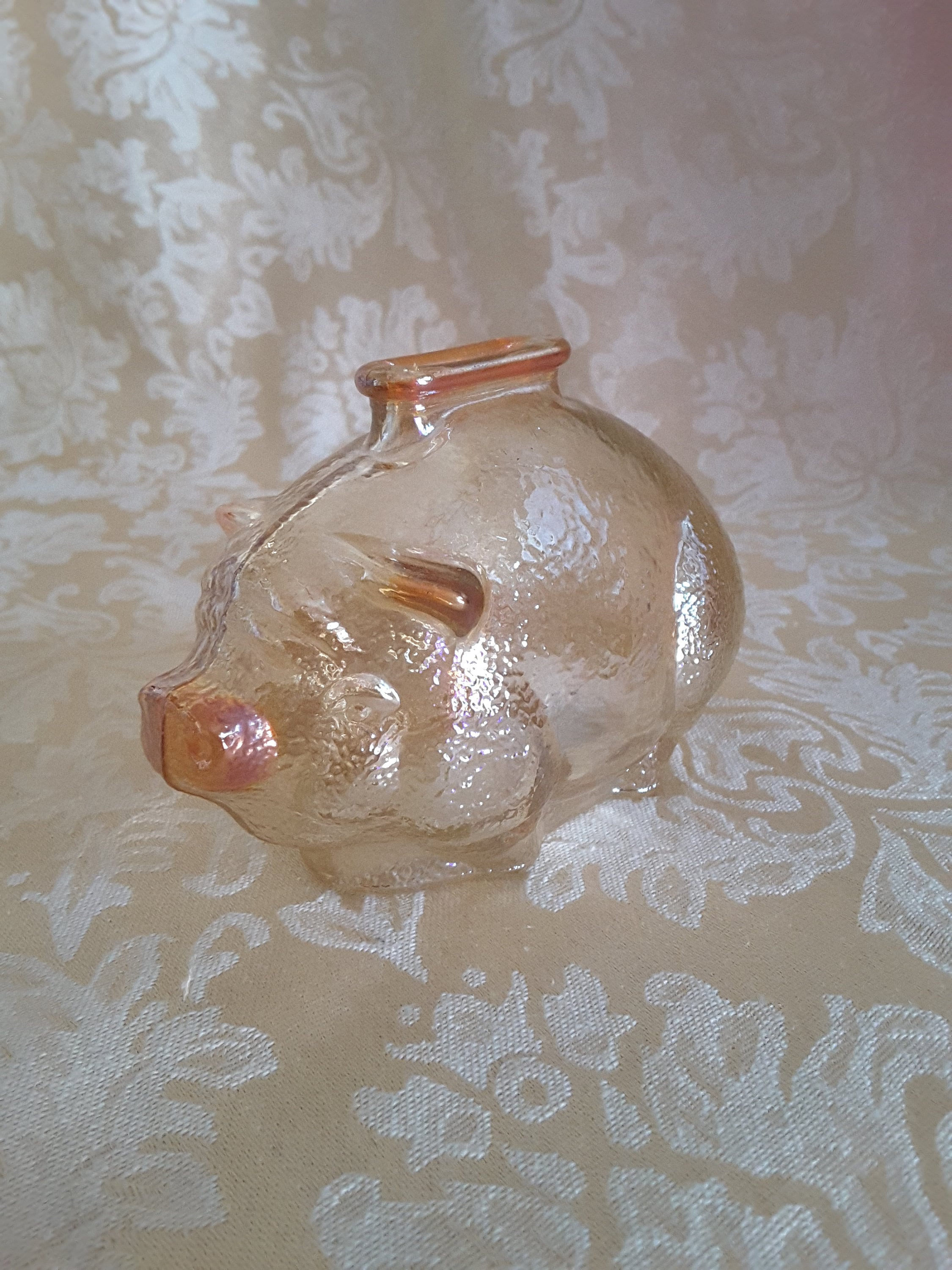 Carnival Glass Small Glass Piggy Bank Marigold Carnival Glass Anchor ...
