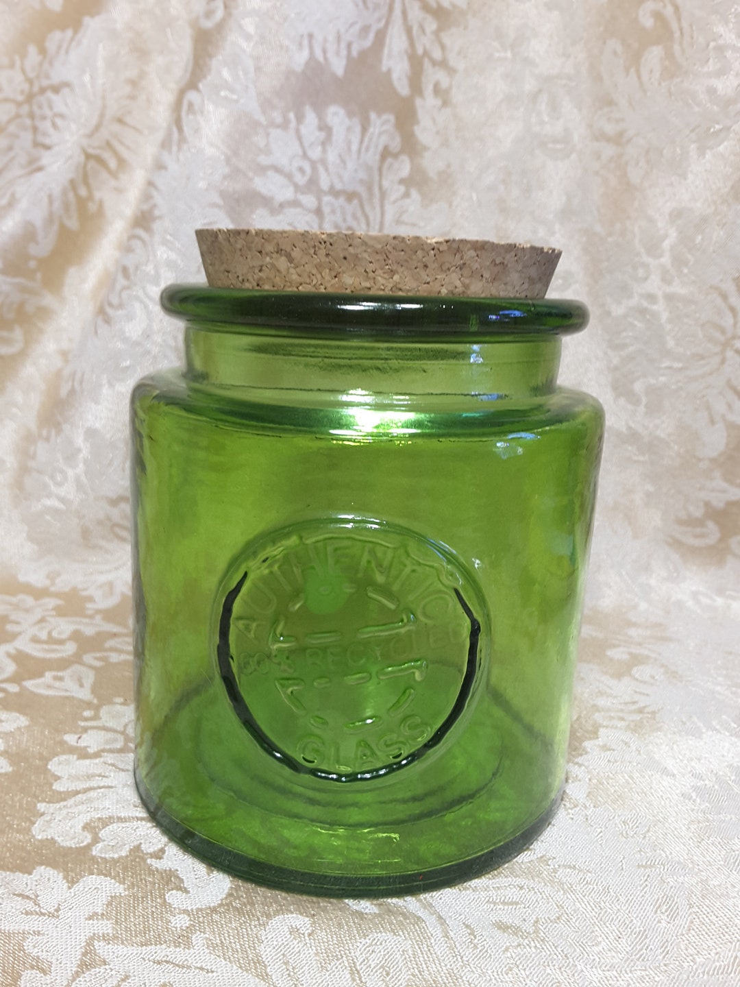 Authentic 100% Recycled Large Green Glass Jar With Large Cork - Etsy