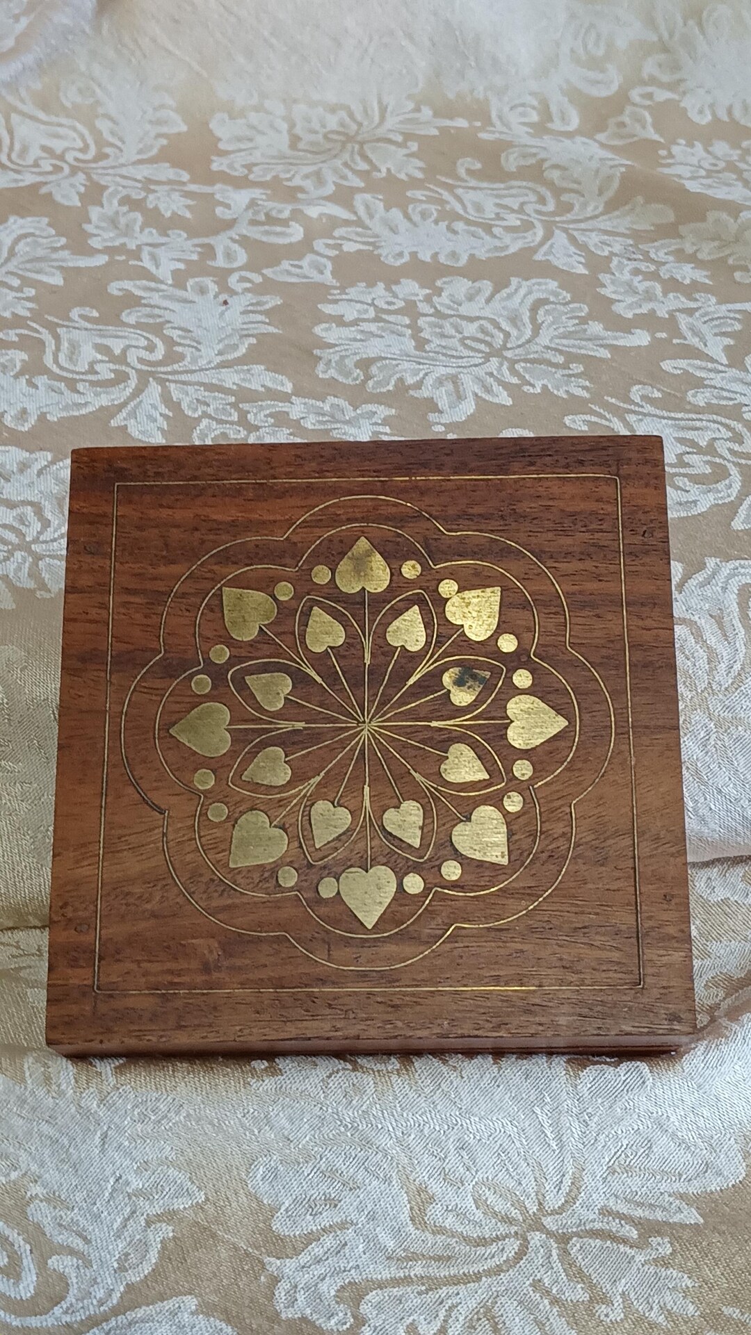 Beautiful Wood Box With Brass Inlay Hand Made in India - Etsy