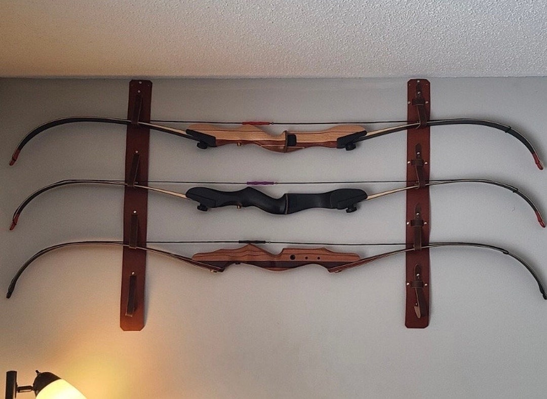 3-bow Leather Traditional Archery Bow Rack / Bow Holder - Etsy