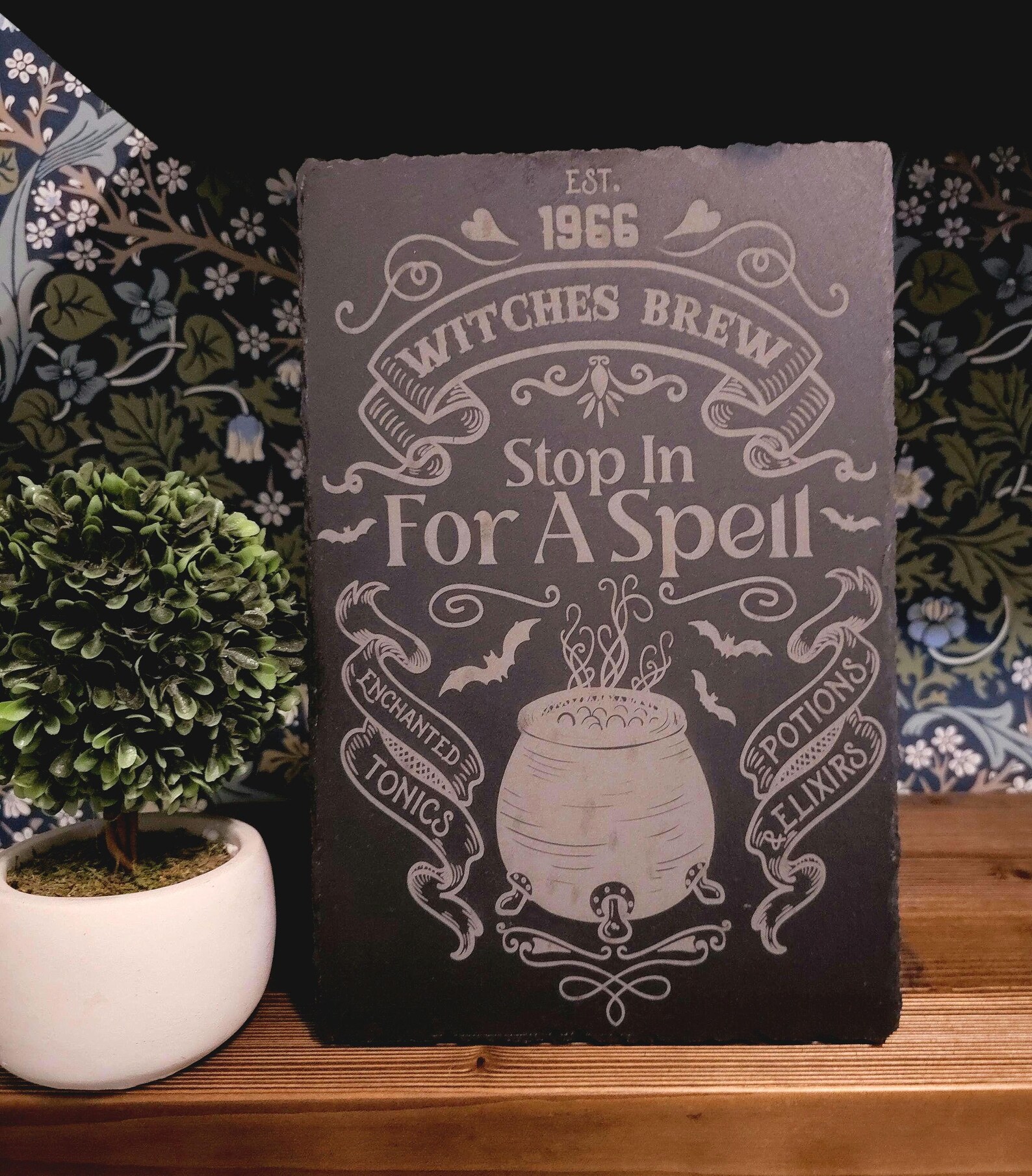 Witch Slate Stone Coffee Bar Decor Sign, Witches Brew Witching ...
