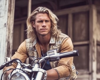 AI Male Model: Bad Boy Biker, Romance Novel Cover Model, AI Photography ...
