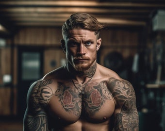 AI Male Model: Bad Boy Military Sports Muscles, Romance Novel Cover ...