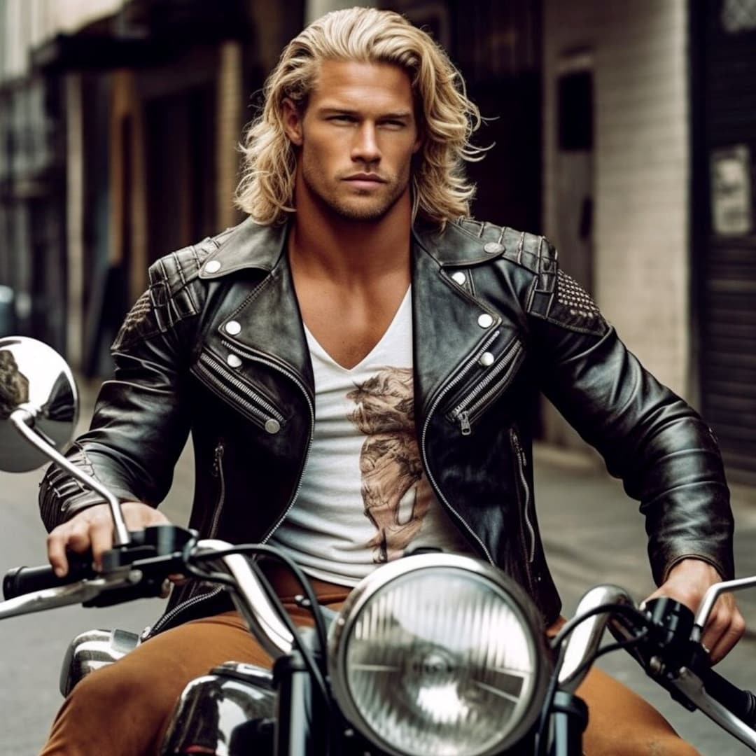 AI Male Model: Bad Boy Biker, Romance Novel Cover Model, AI Photography ...