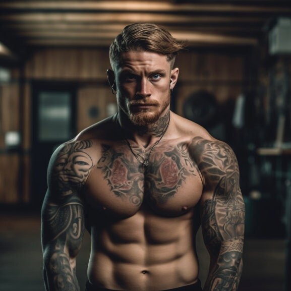 AI Male Model: Bad Boy Military Sports Muscles, Romance Novel Cover ...